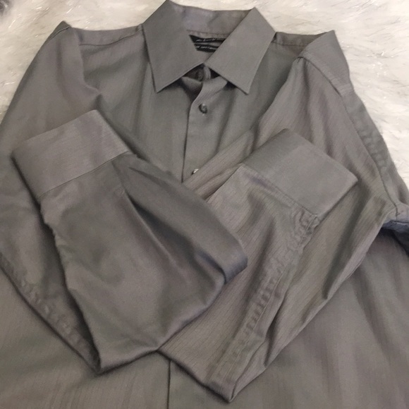 Axist | Shirts | Grey Striped Slim Fit Dress Shirt | Poshmark